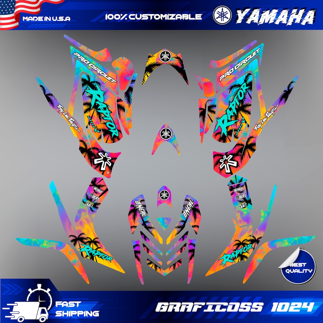 Fits Yamaha Raptor 700R Graphics Kit 2006 2007 2008 2009 2010 2011 2012 ...
