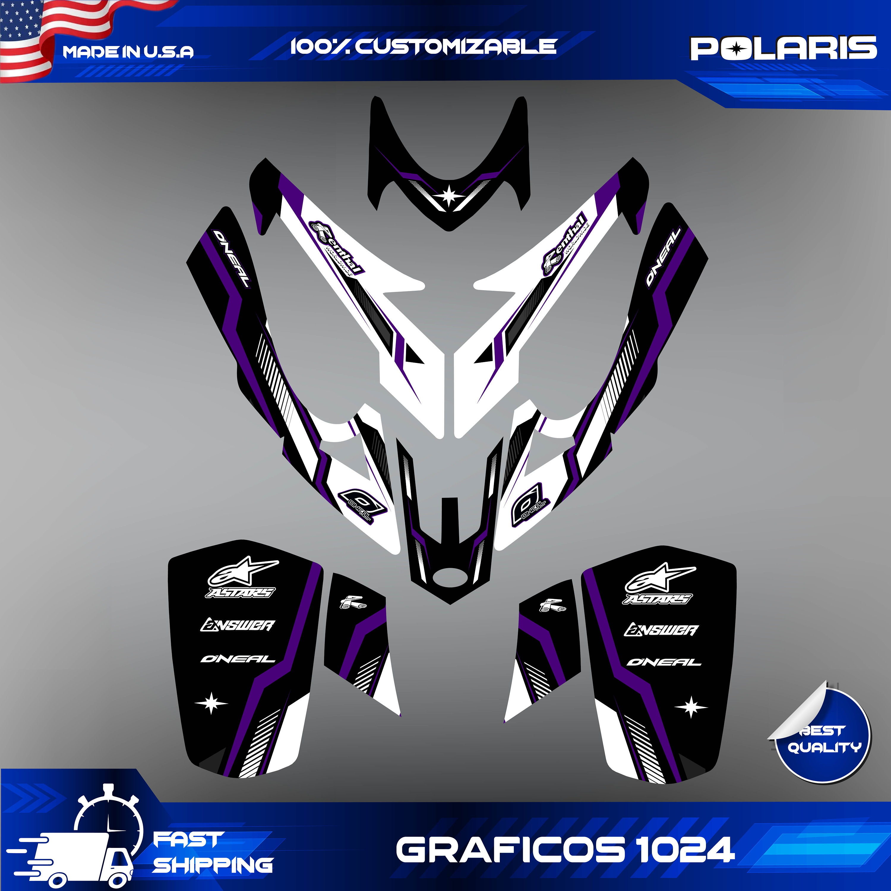 Polaris Predator 500 Graphics Full Decals Stickers Kit Atv - Etsy