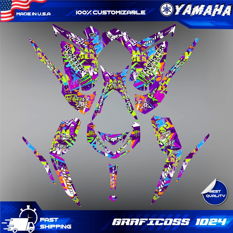 Yamaha Raptor 700 700R Graphics Kit 2013 2014 2017 to 2025 Decals ...