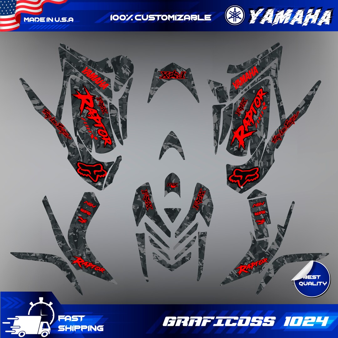 Fits Yamaha Raptor 700R Graphics Kit 2006 2007 2008 2009 2010 2011 2012 ...