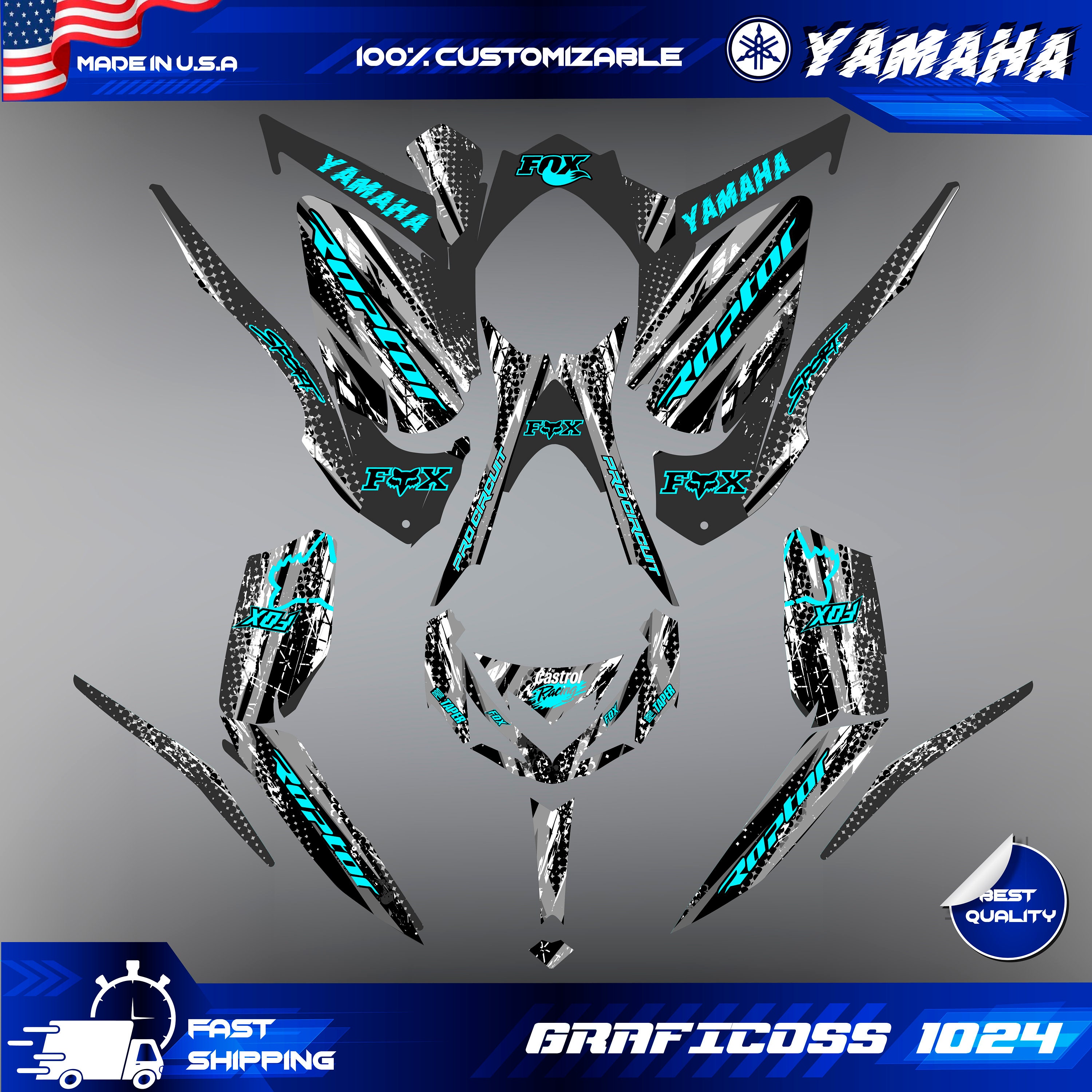 Yamaha Raptor 700 700R Graphics Kit 2013 2014 2017 to 2023 - Etsy