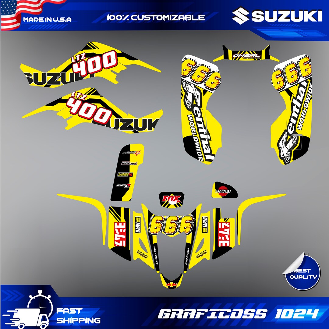 LTZ 400 Suzuki Wrap Graphics Stickers Kit Decals Atv Quad 2003 2004 ...