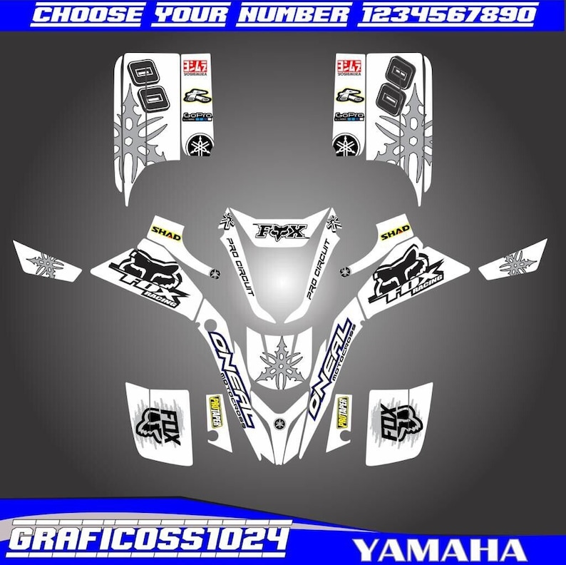Yamaha BLASTER YFS200ATV Quad Graphics Full Kit ATV Quad Vinyl Decals ...