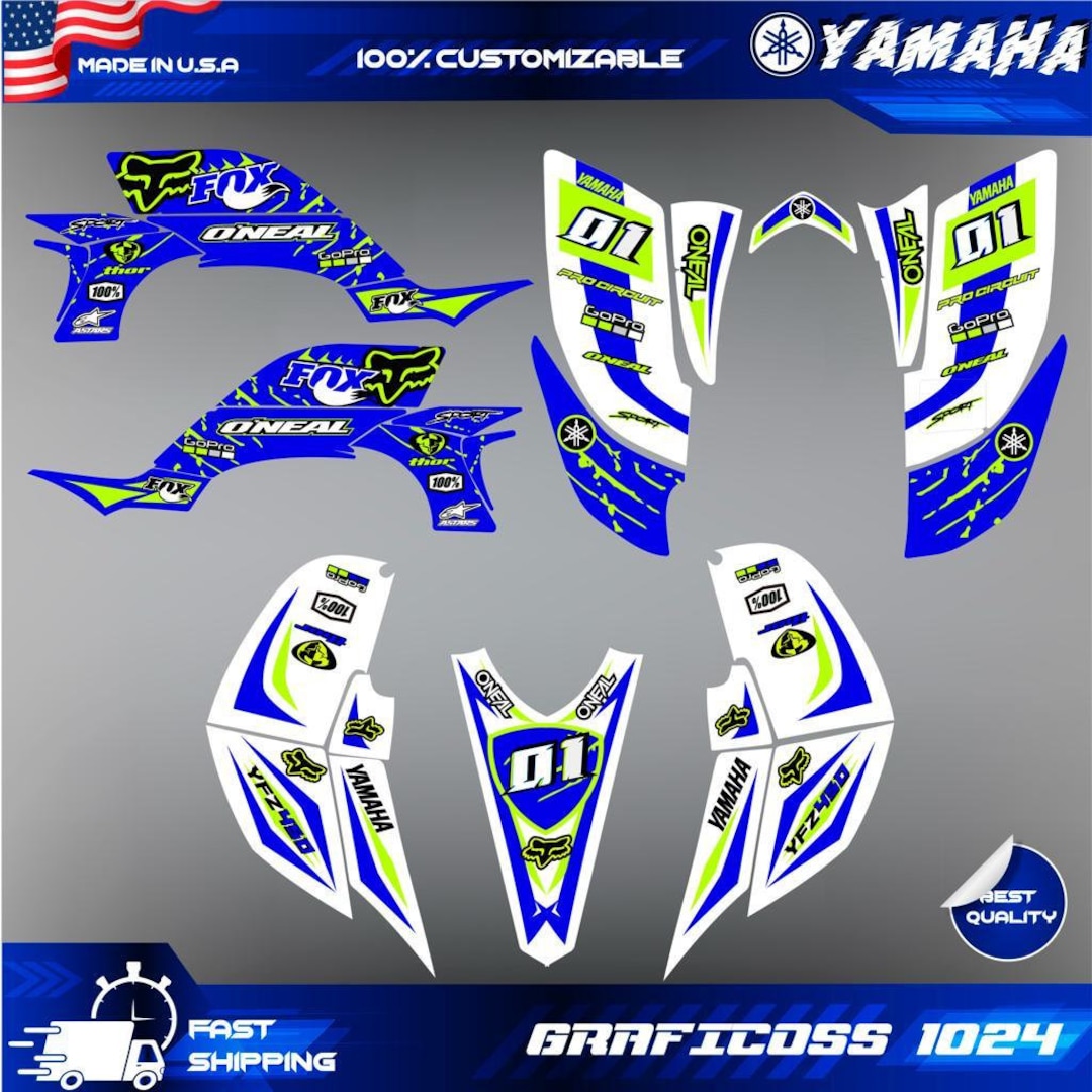 Graphics Decals Stickers Kit Yamaha YFZ 450 for 2003 2004 2005 2006 ...