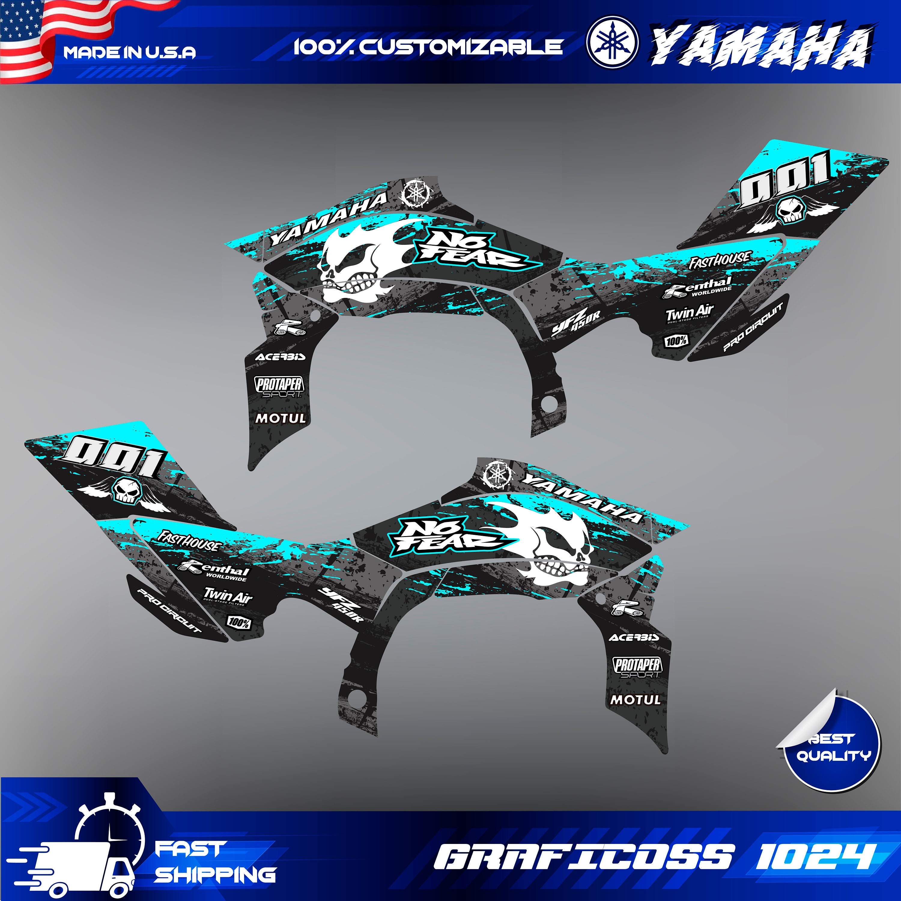 Yamaha YFZ 450R Graphics Kit 2009 2010 2011 2012 2013 Decals - Etsy