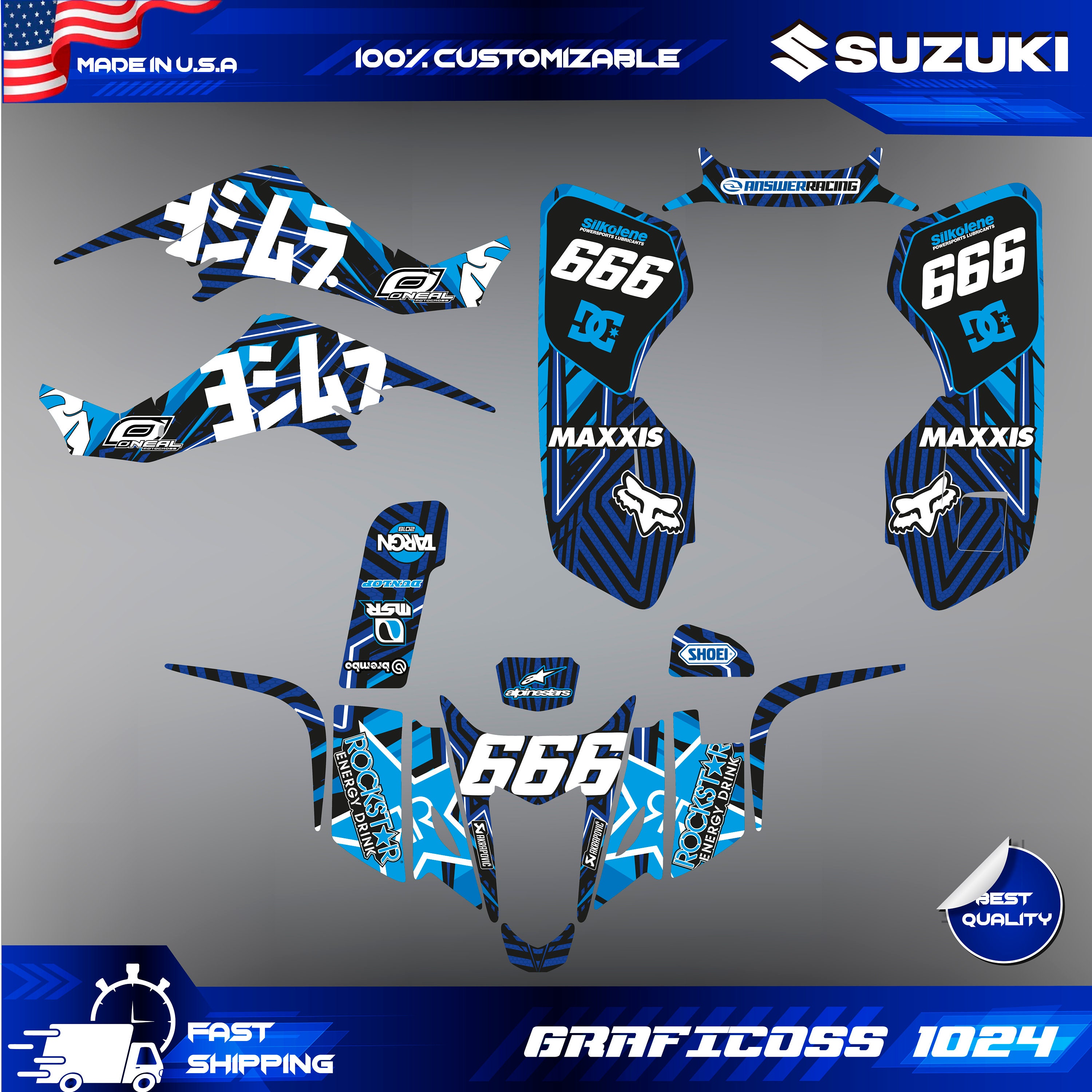 LTZ 400 Suzuki Wrap Graphics Stickers Kit Decals Atv Quad 2003 - Etsy