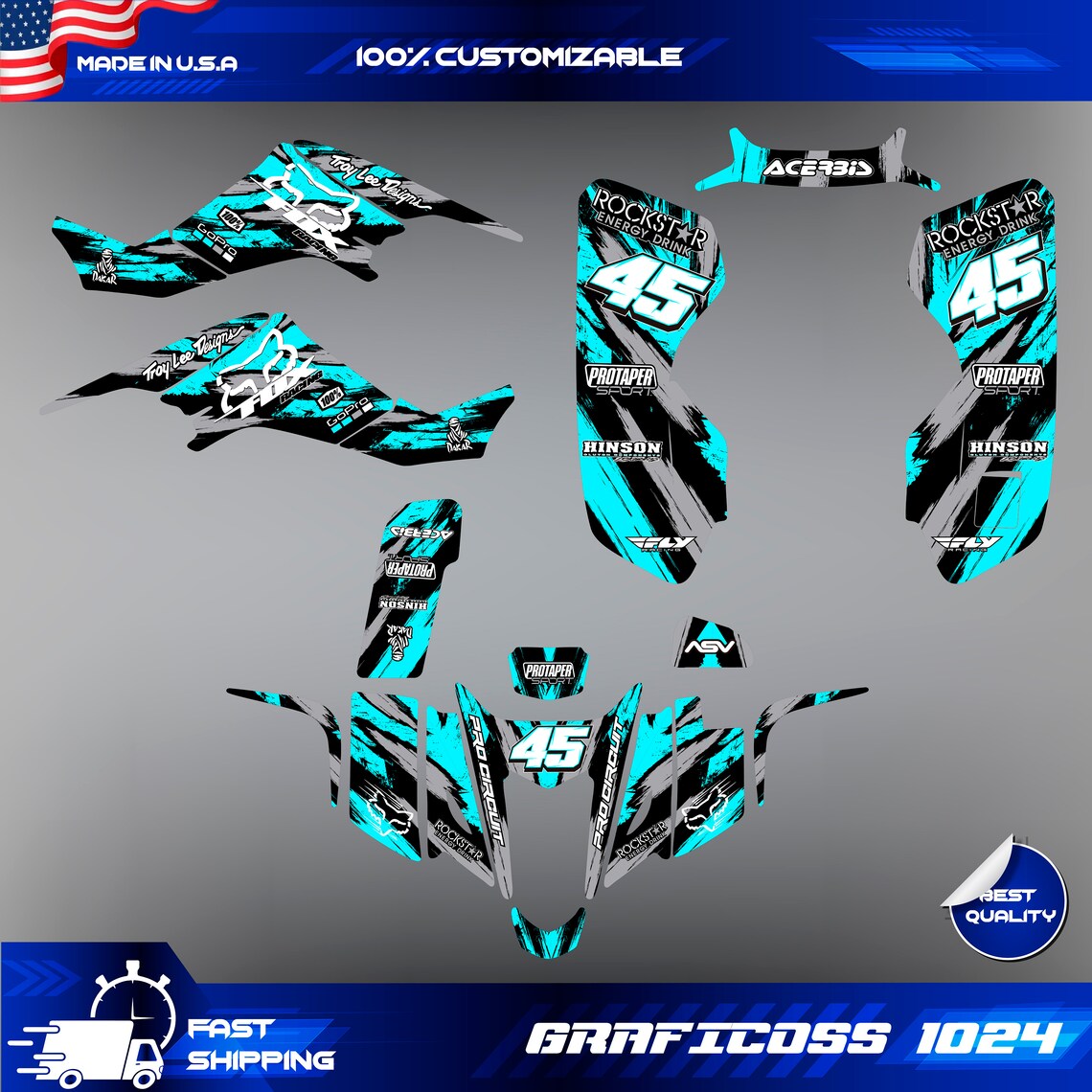 LTZ 400 Suzuki Wrap Graphics Stickers Kit Decals Atv Quad 2003 2004 ...