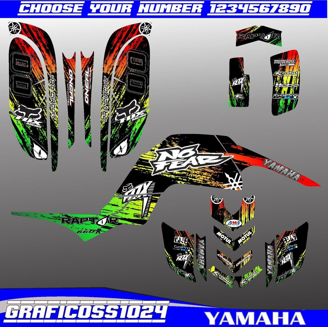 Yamaha Raptor 660 660RATV Full Graphics Kit | Yamaha ATV Decals ...
