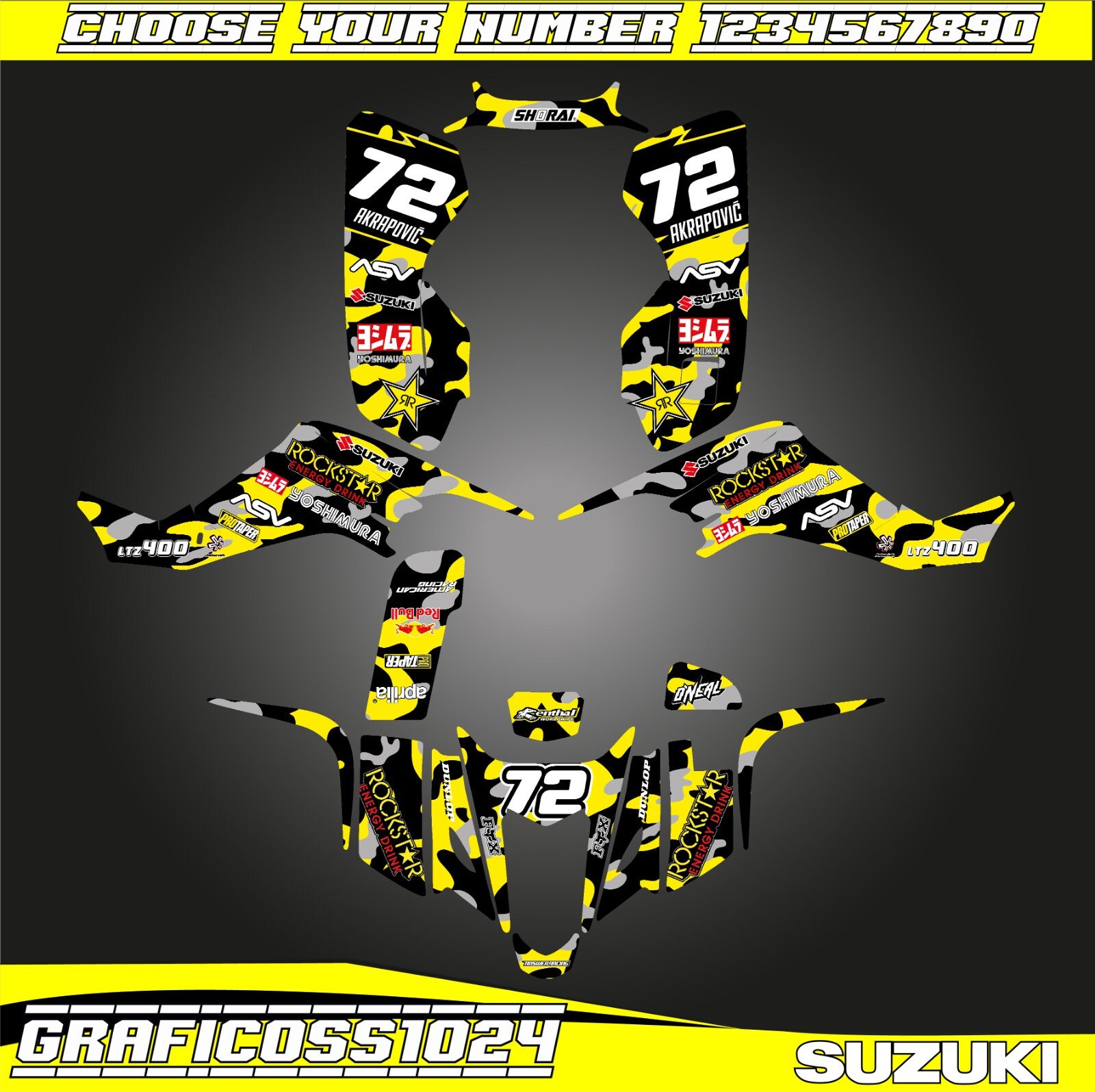 LTZ 400 Suzuki Wrap Graphics Stickers Kit Decals Atv Quad 2003 - Etsy
