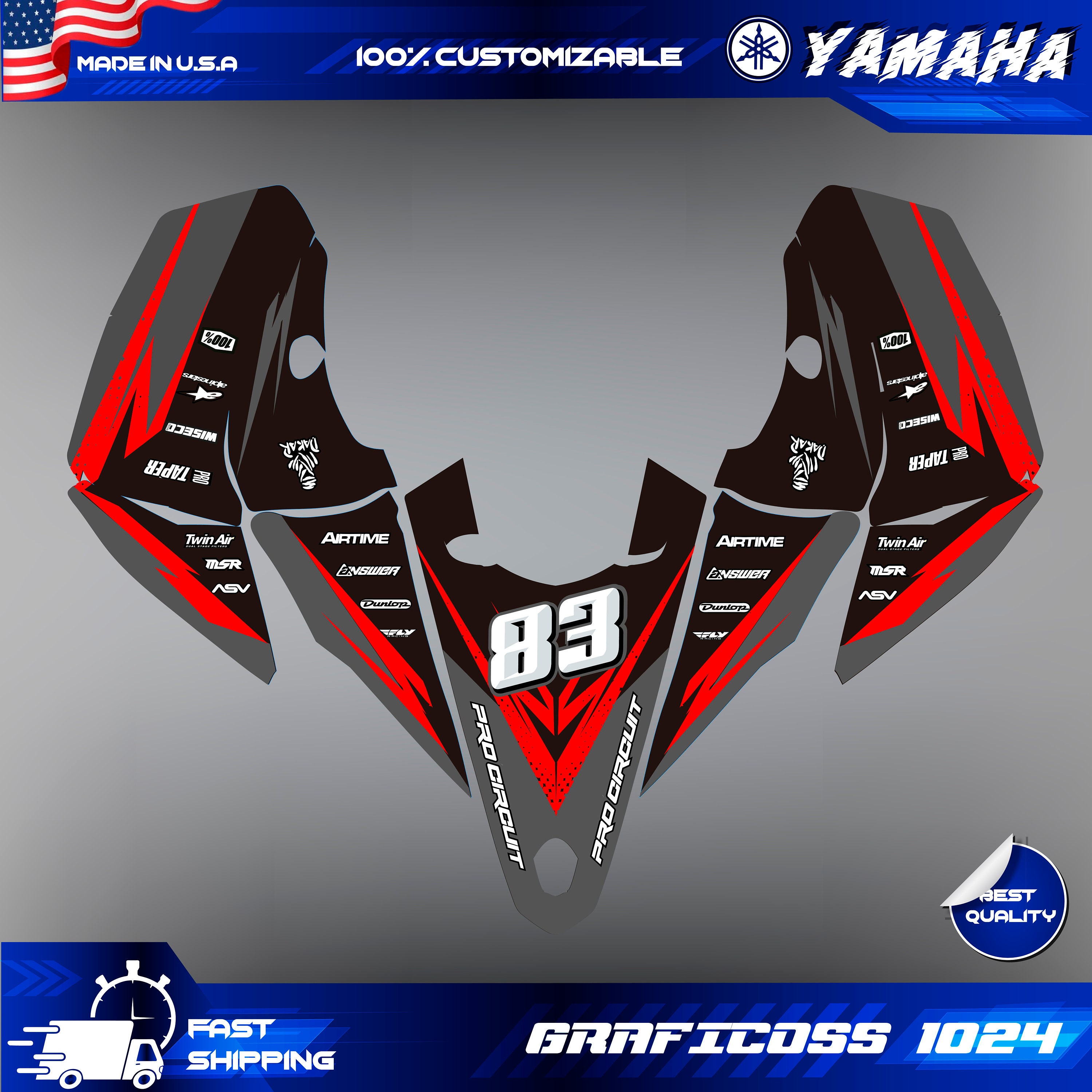2014 2023 Yamaha YFZ450R Graphics Decal Kit Full Stickers Atv - Etsy