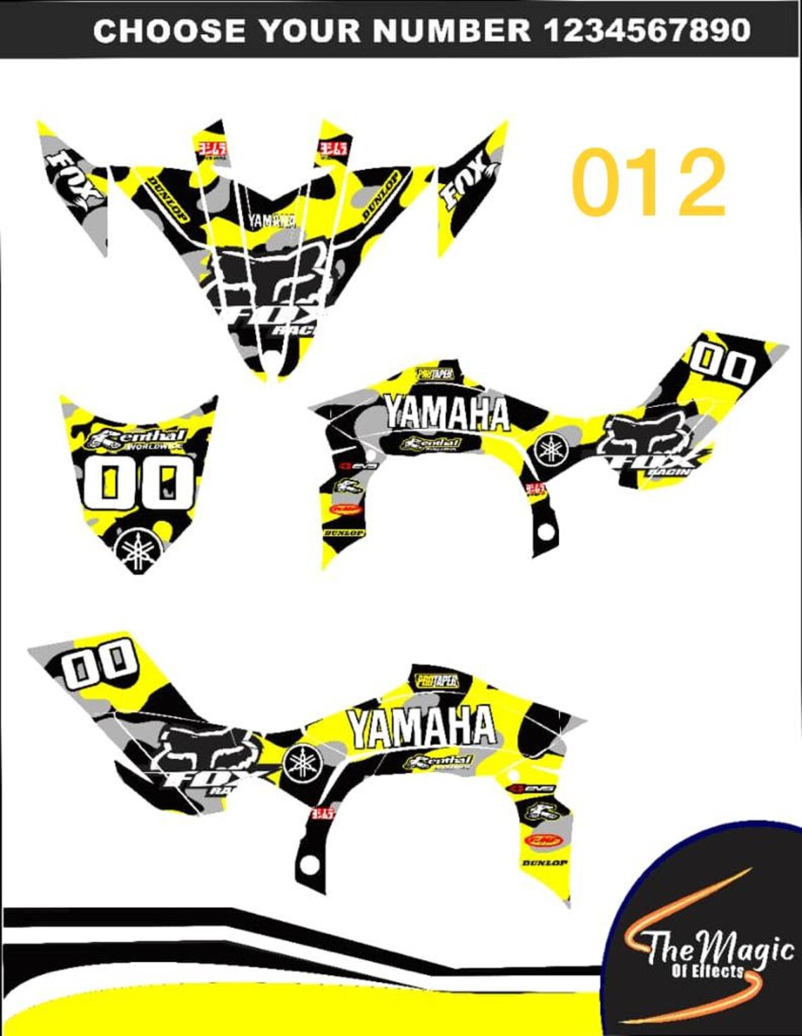 Yamaha YFZ 450R 450X 2009-2013 graphics decals kit stickers | Etsy