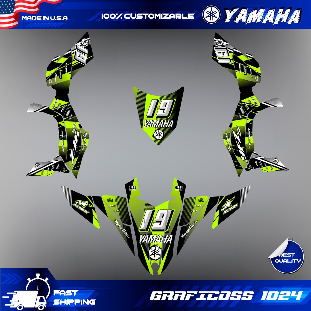 Yamaha YFZ 450R Graphics Kit 2009 2010 2011 2012 2013 Decals Stickers ...