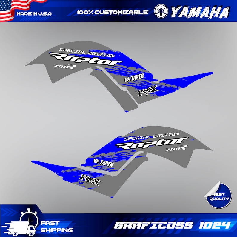 Yamaha Raptor 700 700R Graphics Kit 2013 2014 2017 to 2025 Decals ...