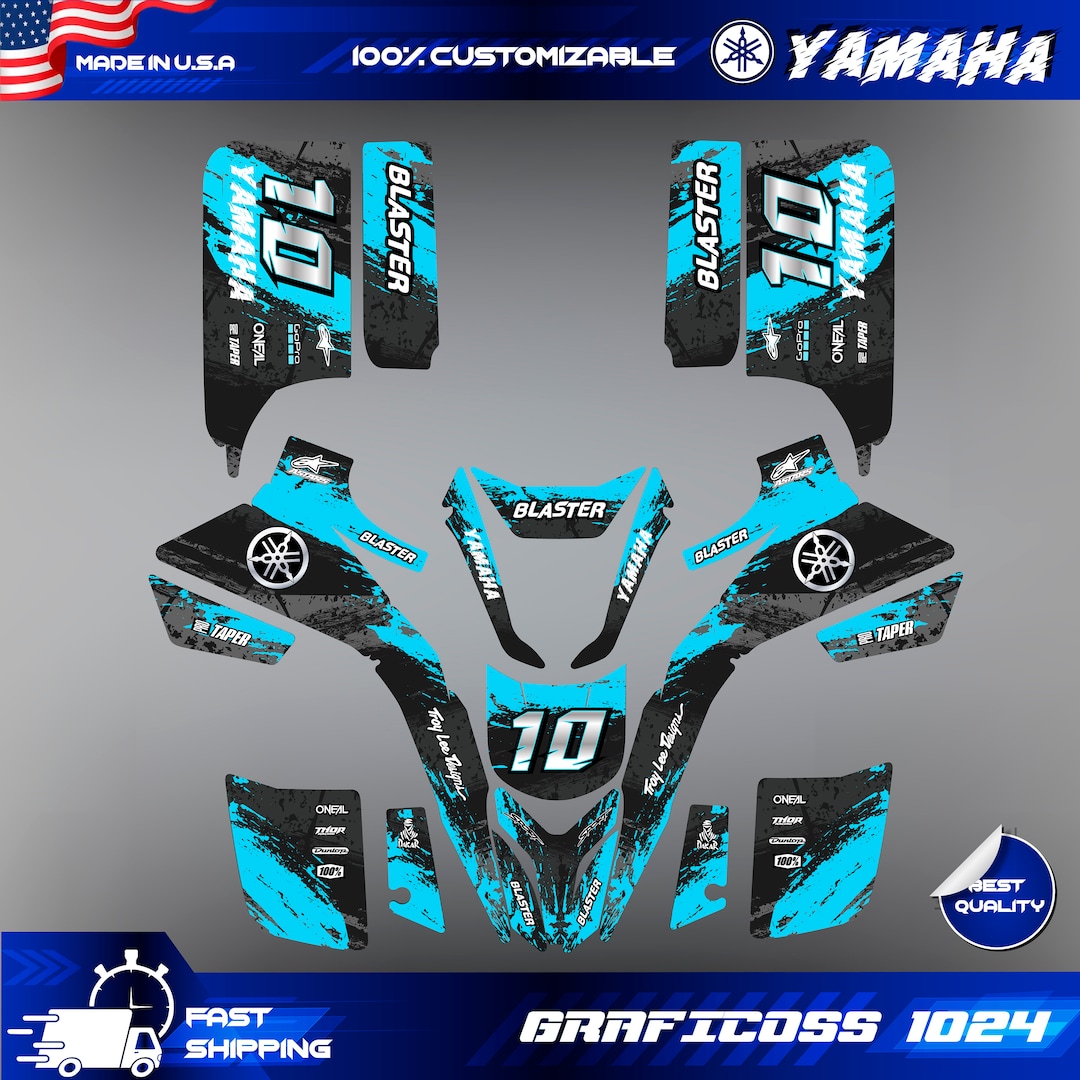 Fits YAMAHA Blaster Yfs 200 Graphics Full ATV Graphic Kit Decals ...