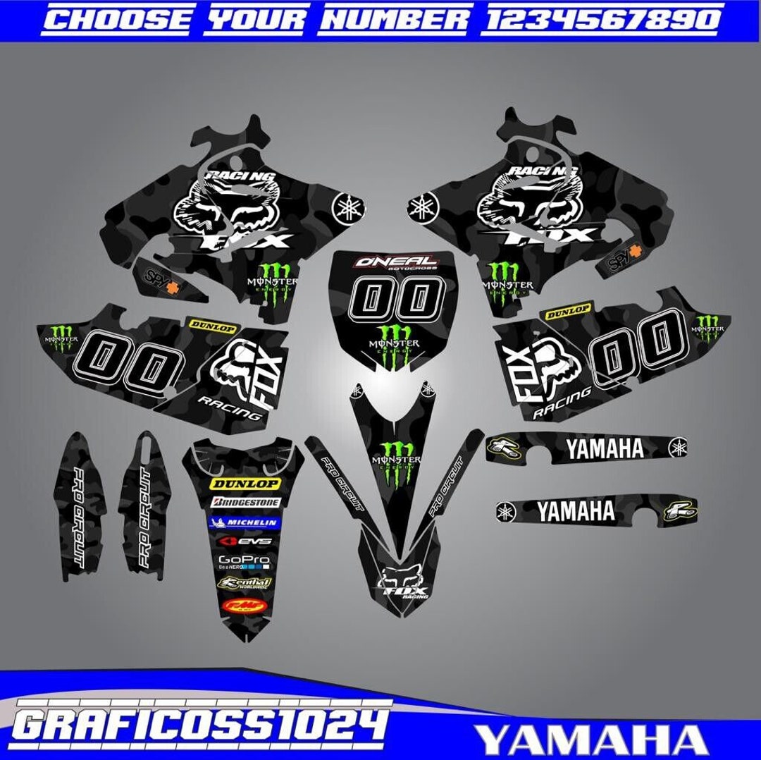 Yamaha YZ 125 250 Graphics Full Kit 2015-2021 | Yamaha Vinyl Decals ...