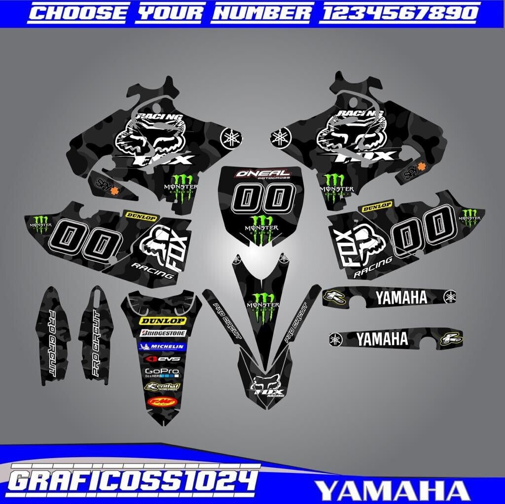 Yamaha YZ 125 250 Graphics Full Kit 2015-2020 Yamaha Vinyl Decals ...