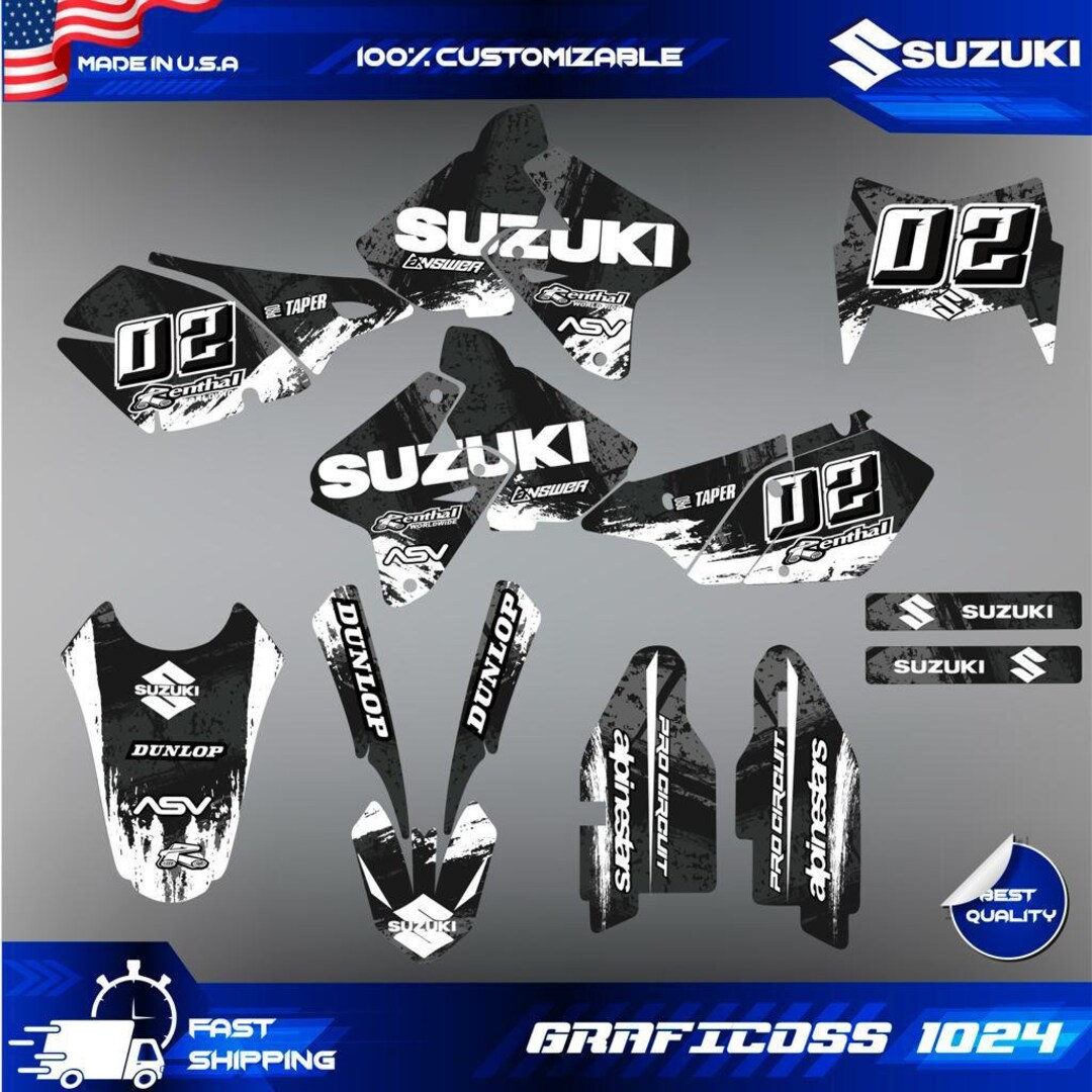 Suzuki DRZ400SM Drz400s 400 DRZ400SE Kit Graphics Decals Stickers 2000 ...