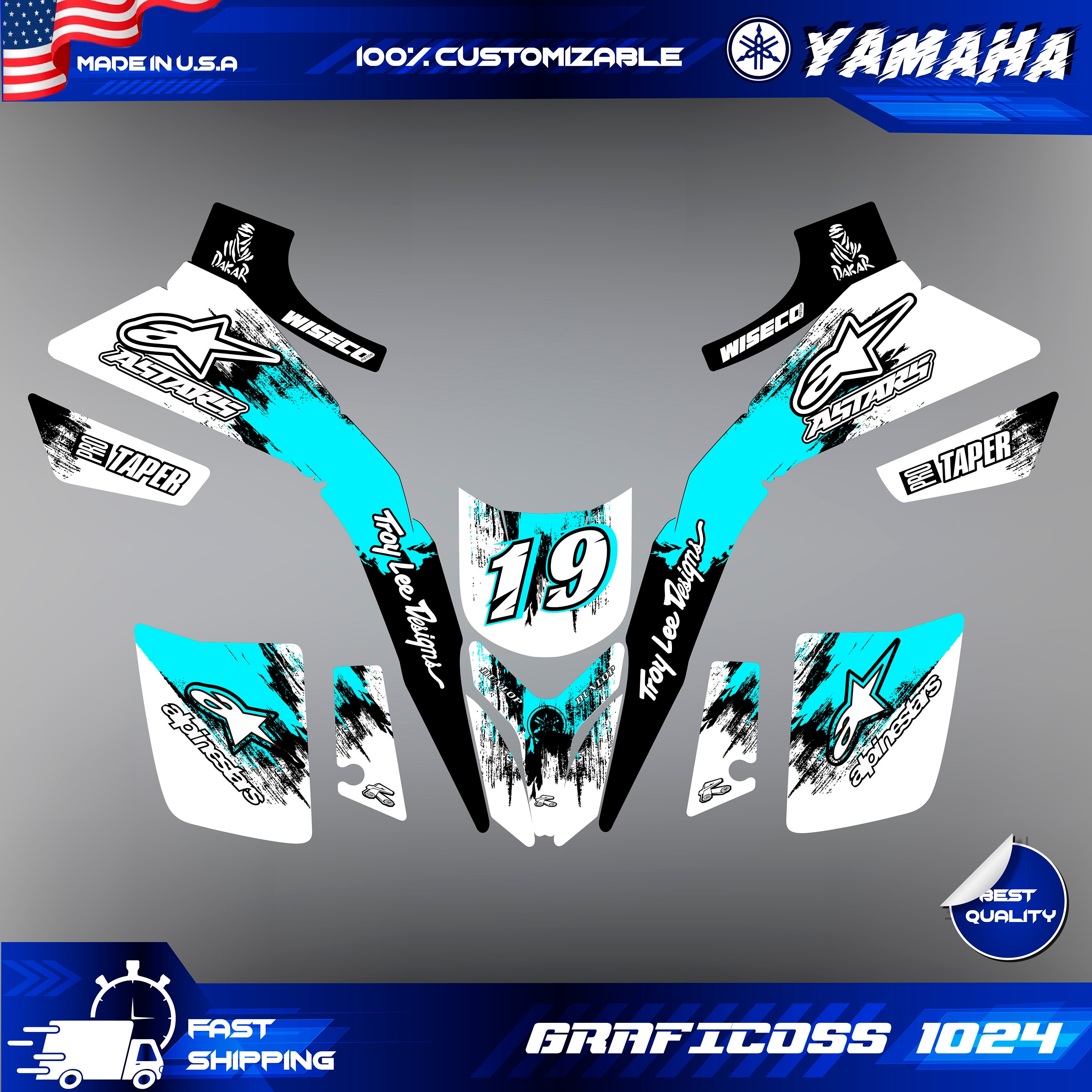 Yamaha Blaster YFS200 ATV Quad Graphics Full Kit ATV Quad - Etsy