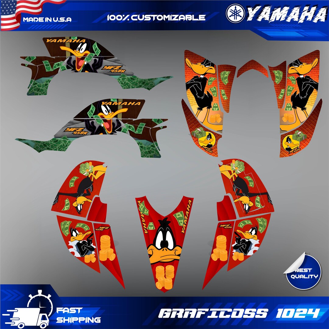 Yamaha YFZ 450 Graphics Kit Decals Stickers 2003-2008 ATV Quad Wrap ...