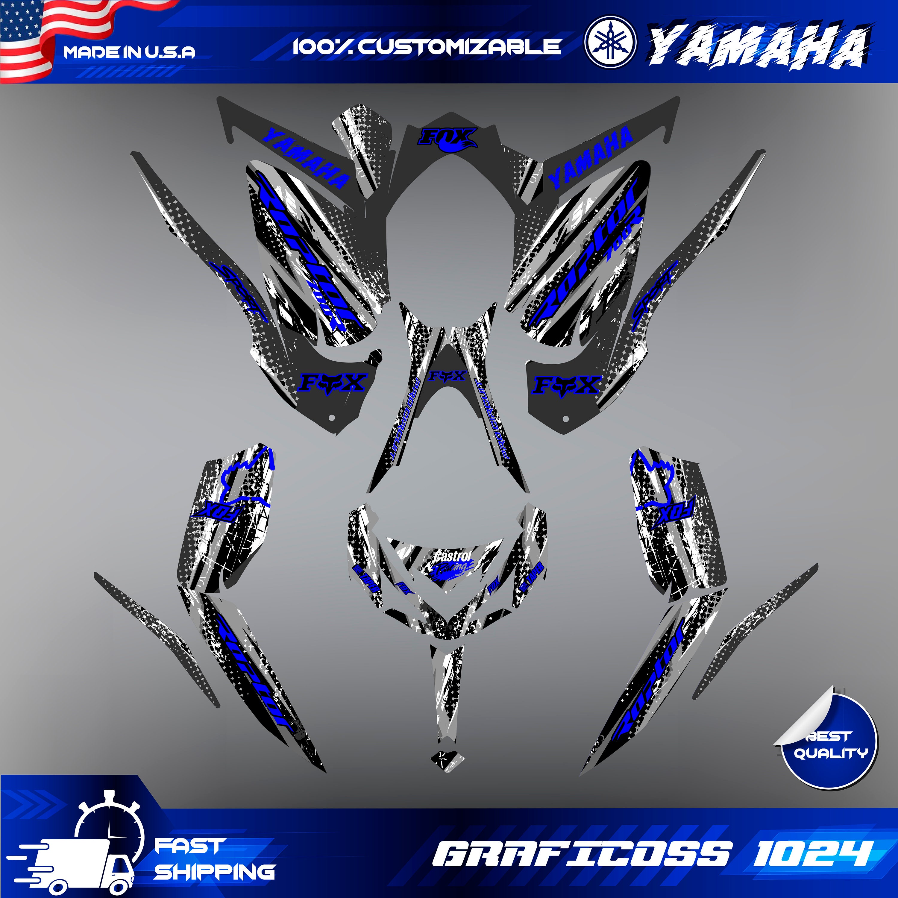 Yamaha Raptor 700 700R Graphics Kit 2013 2014 2017 to 2023 - Etsy