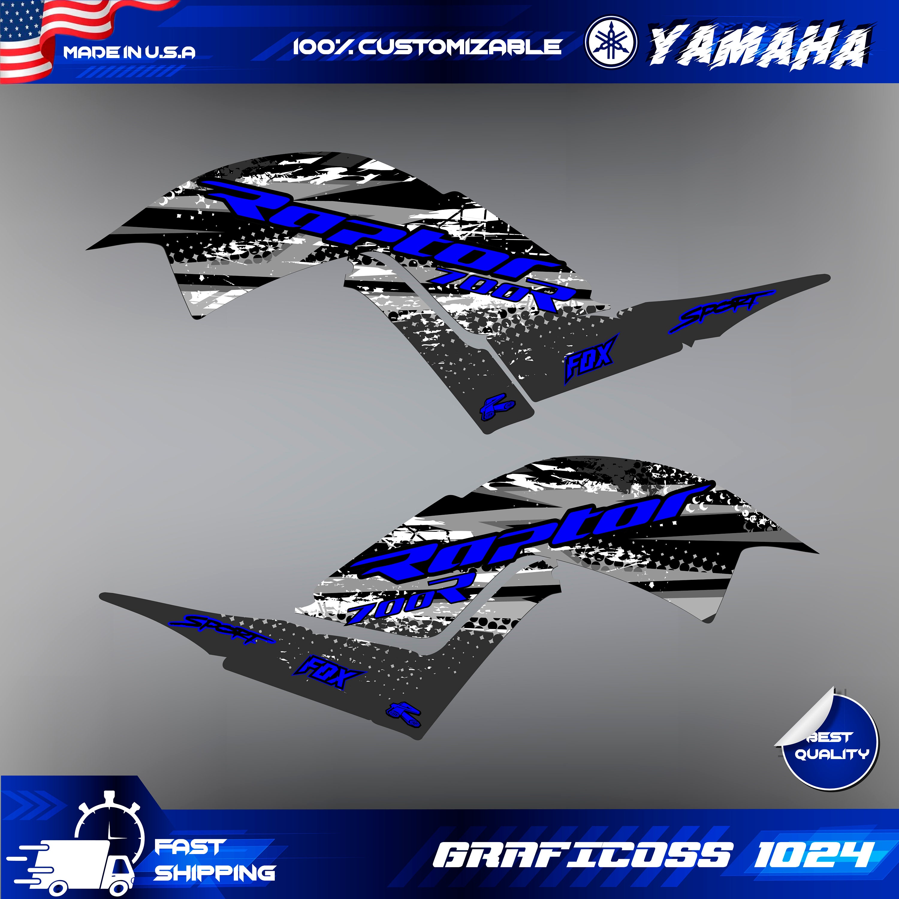 Yamaha Raptor 700 700R Graphics Kit 2013 2014 2017 to 2023 - Etsy