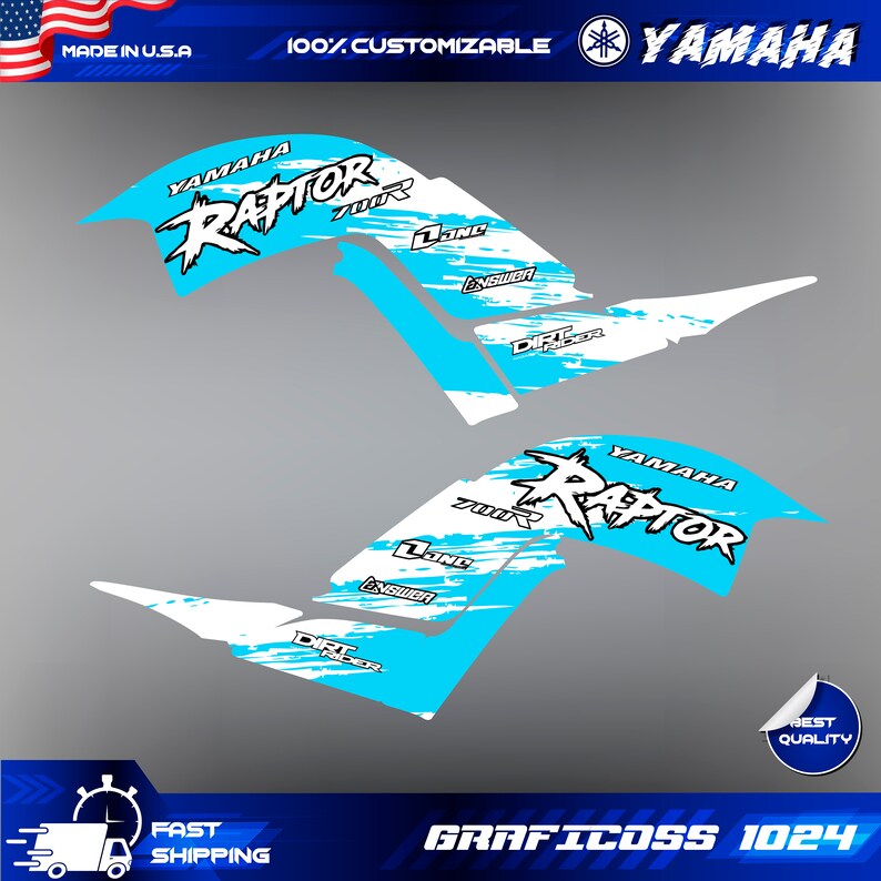 2013-2024 Yamaha Raptor 700 Custom Graphics Kit Decal Stickers ...