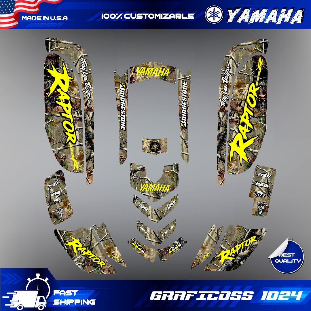 Yamaha Raptor 660 660RATV Full Graphics Kit | Yamaha ATV Decals ...