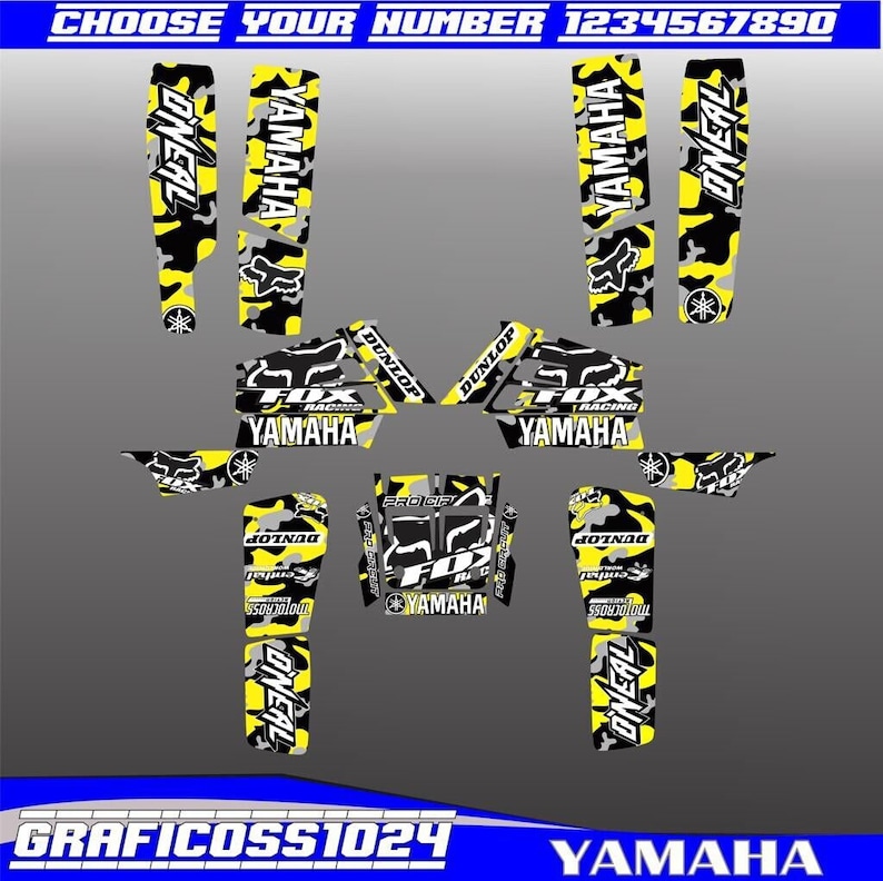 Yamaha Banshee 350ATV Full Graphics Kit Yamaha Vinyl Decals Graphics ...
