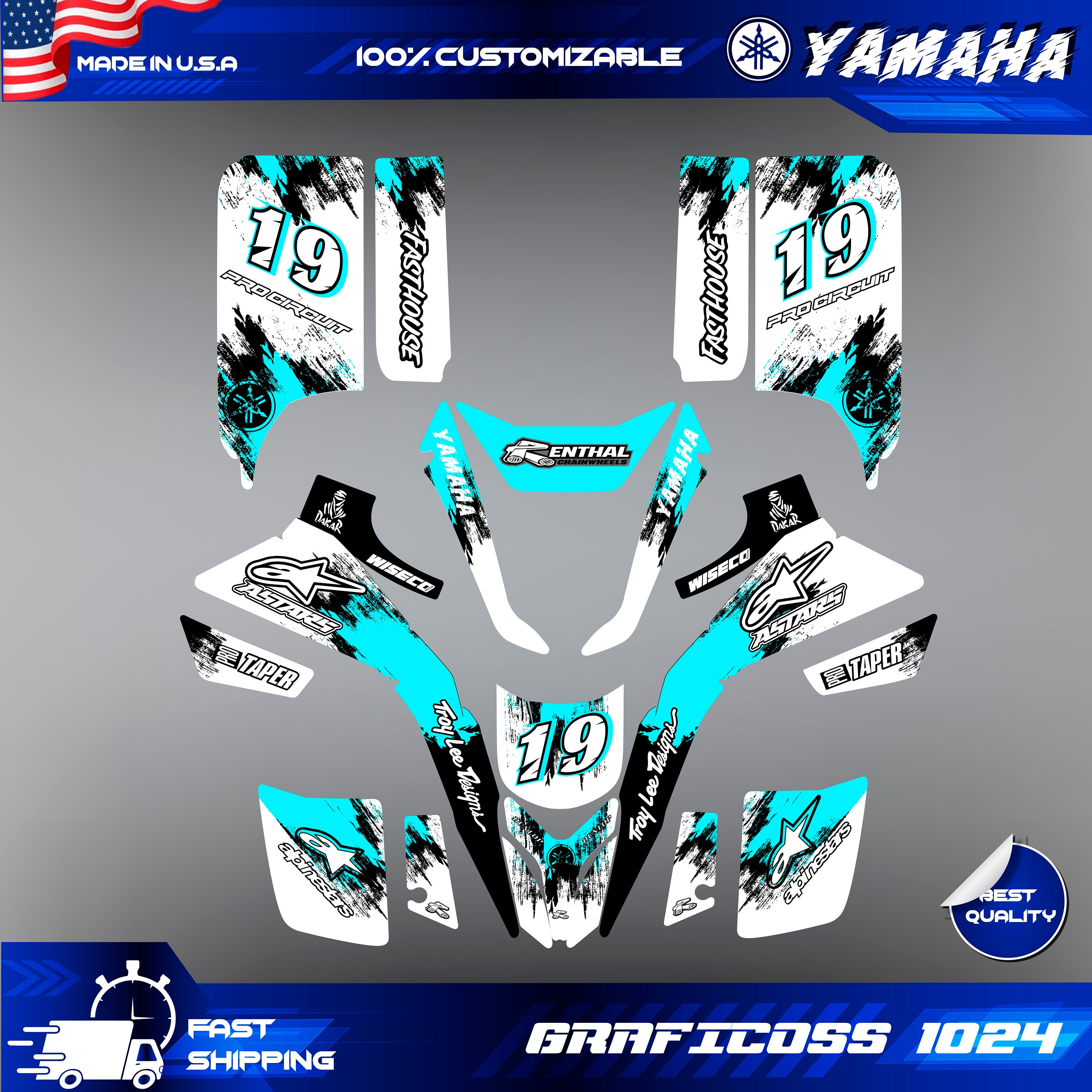 Yamaha Blaster YFS200 ATV Quad Graphics Full Kit ATV Quad - Etsy