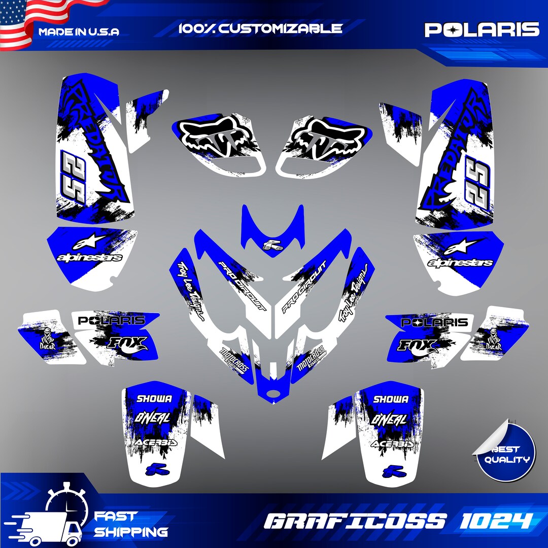 Polaris Predator 500 Graphics Full Decals Stickers Kit Atv - Etsy