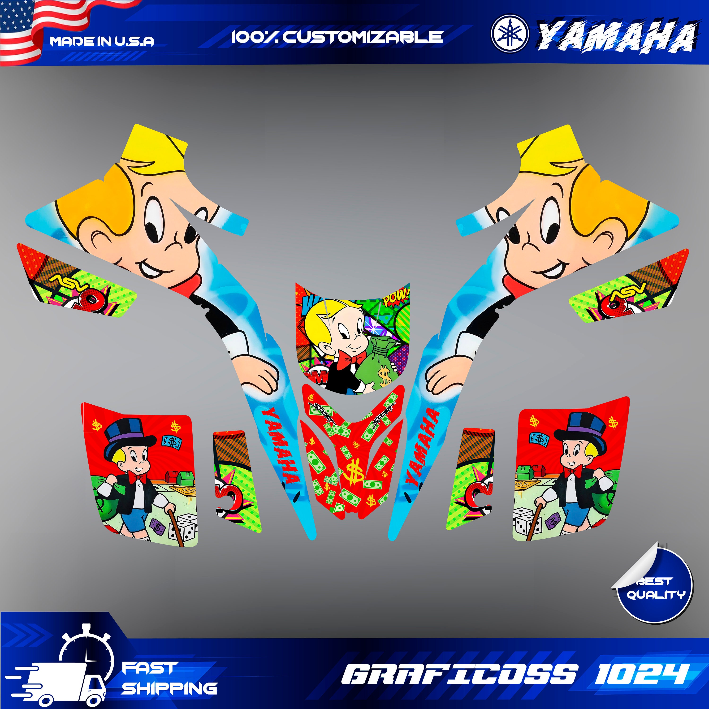 Yamaha Blaster YFS 200 ATV Quad Graphics Full Kit ATV Quad - Etsy