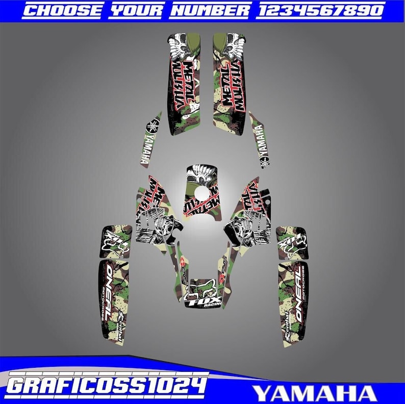 Yamaha Warrior 350 Full Graphics Kit | Yamaha Warrior 350 Decals ...