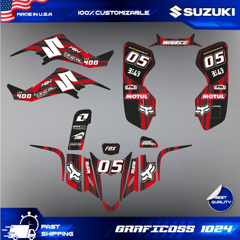 LTZ 400 Suzuki Wrap Graphics Stickers Kit Decals Atv Quad 2003 - Etsy