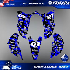 Yamaha YFZ 450 Graphics Kit Decals Stickers 2003-2008 ATV Quad Wrap ...