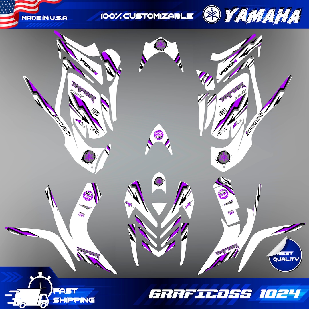 Fits Yamaha Raptor 700R Graphics Kit 2006 2007 2008 2009 2010 2011 2012 ...
