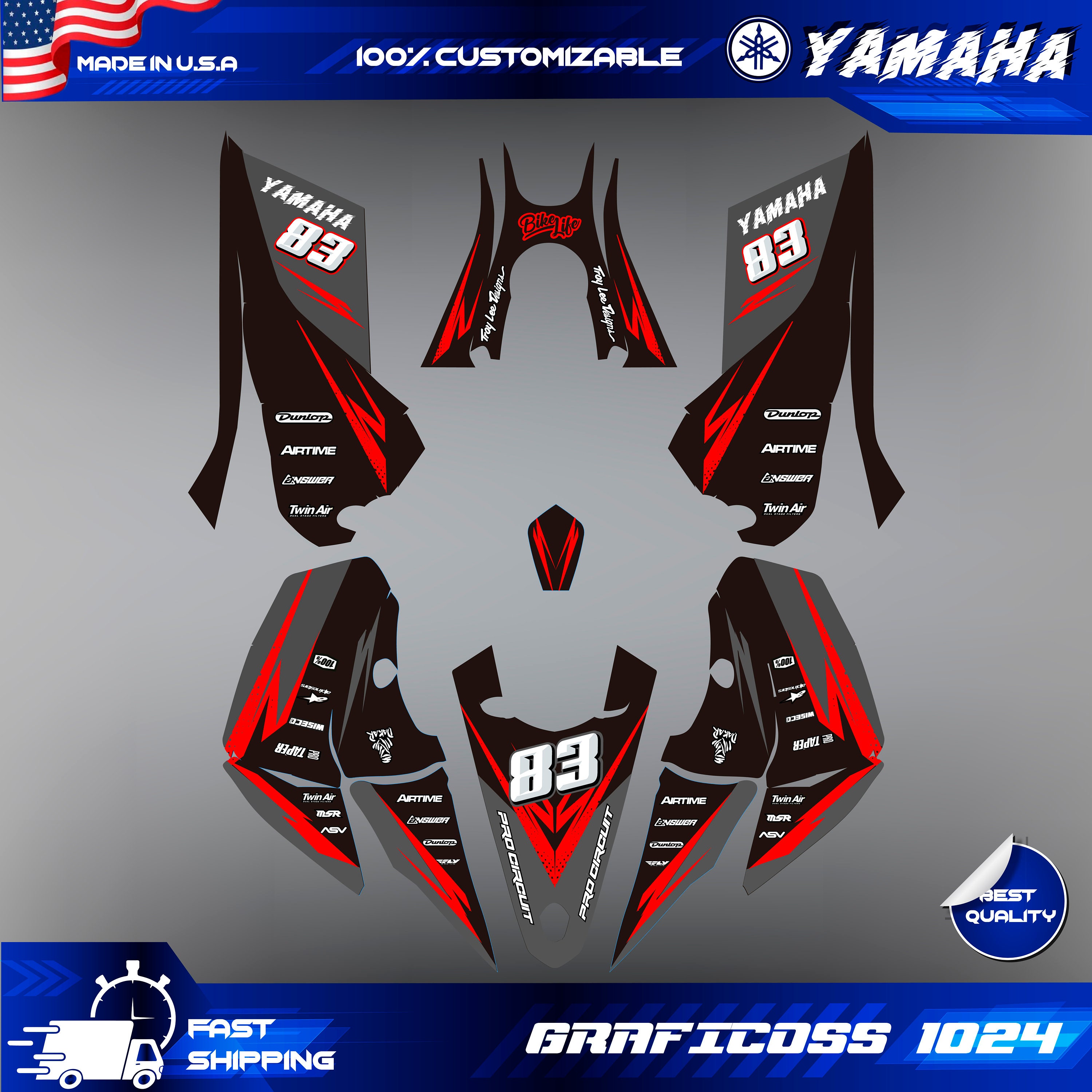 2014 2023 Yamaha YFZ450R Graphics Decal Kit Full Stickers Atv - Etsy