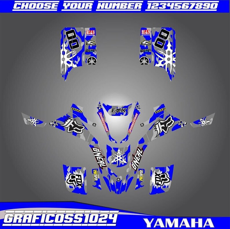 Yamaha BLASTER YFS200ATV Quad Graphics Full Kit ATV Quad - Etsy