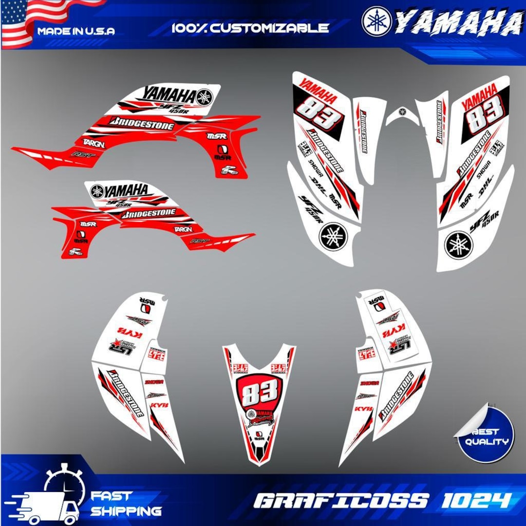 Graphics Decals Stickers Kit Yamaha YFZ 450 for 2003 2004 2005 2006 ...