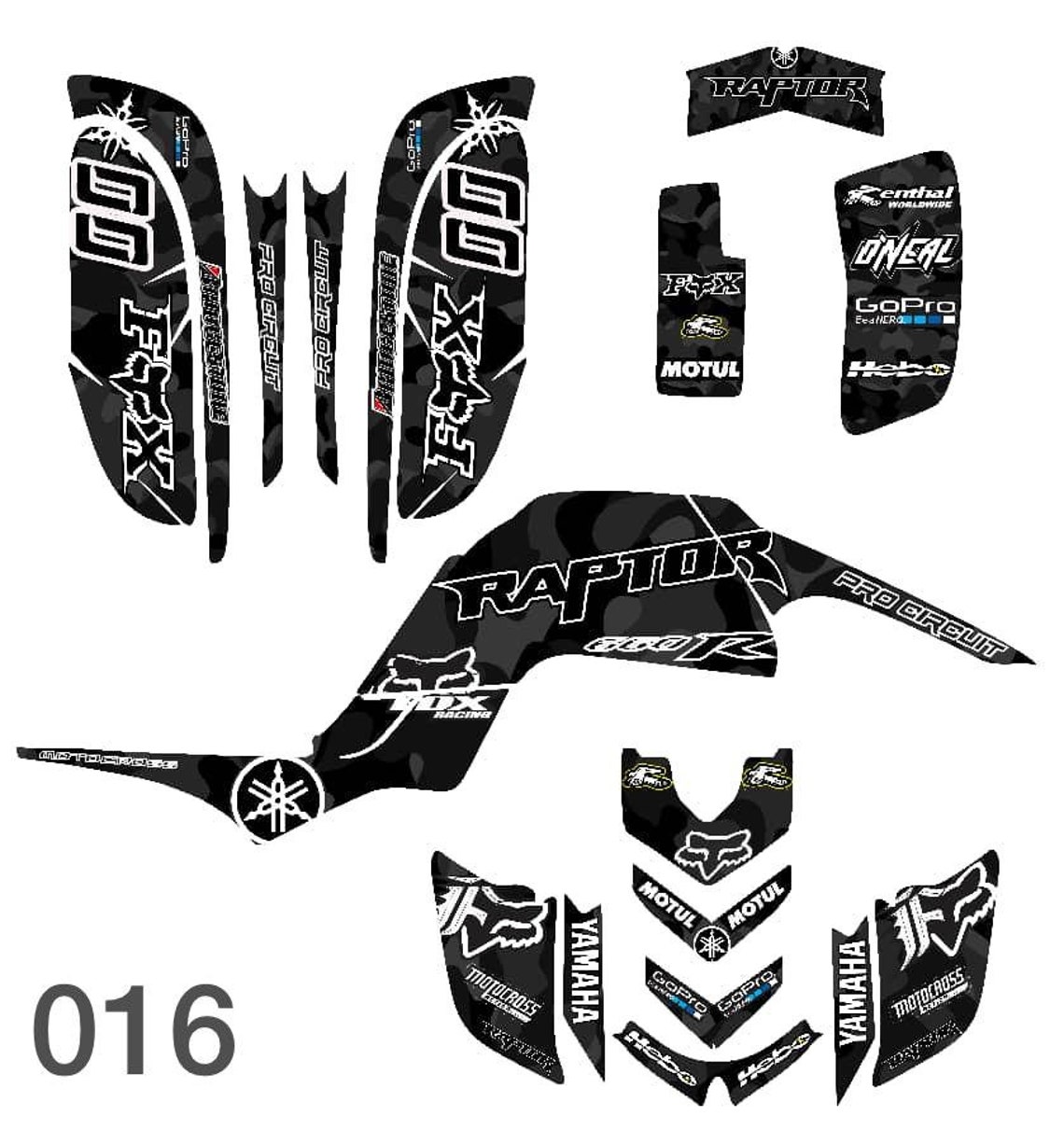Yamaha raptor 660 660R full graphics decals stickers kit atv | Etsy