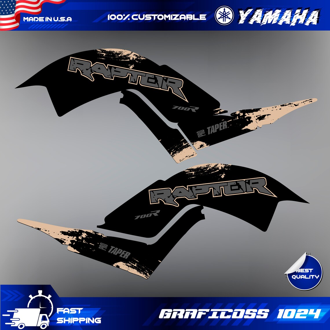 Yamaha Raptor 700 700R Graphics Kit 2013 2014 2017 to 2023 - Etsy