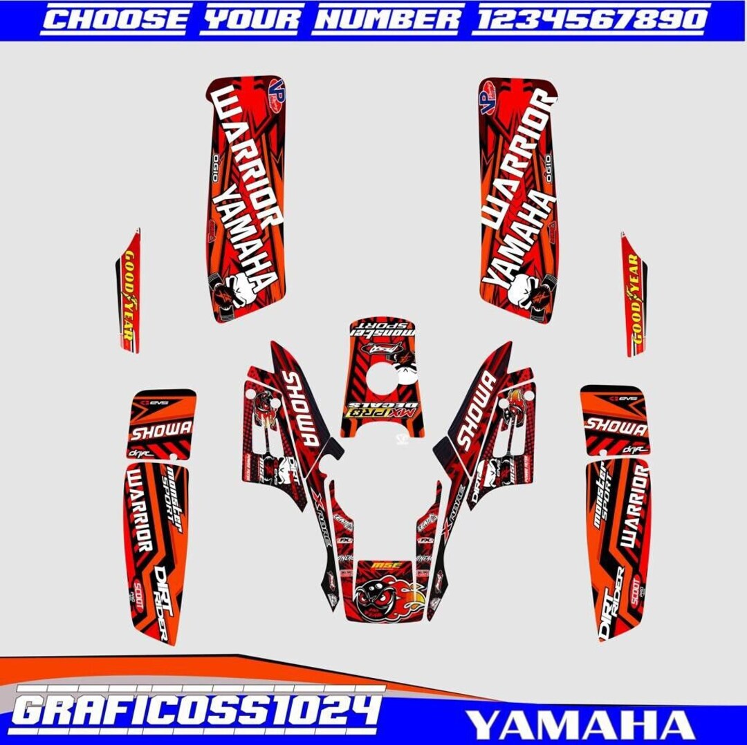 Yamaha Warrior 350 Full Graphics Kit | Yamaha Warrior 350 Decals ...