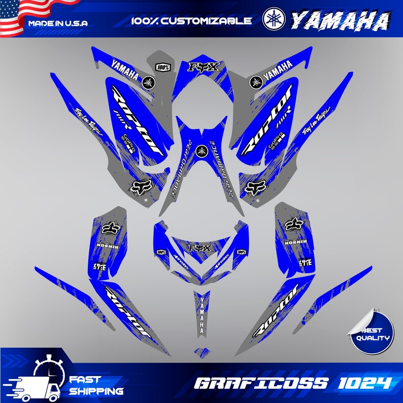 Yamaha Raptor 700 700R Graphics Kit 2013 2014 2017 to 2025 Decals ...