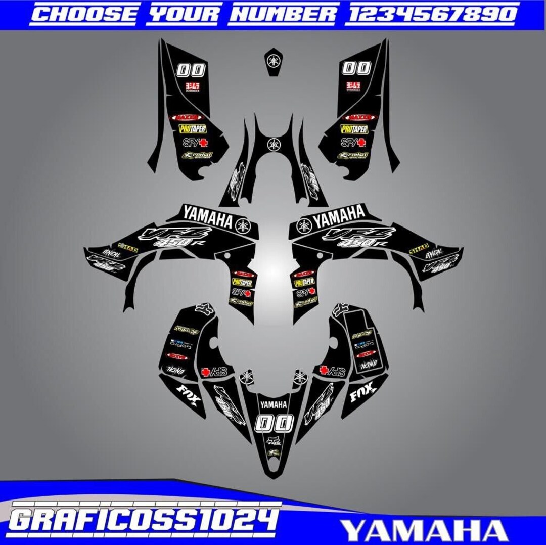 Yamaha Yfz450r 450X Graphics Kit 2014 2016 2018 to 2025 Decals Stickers ...