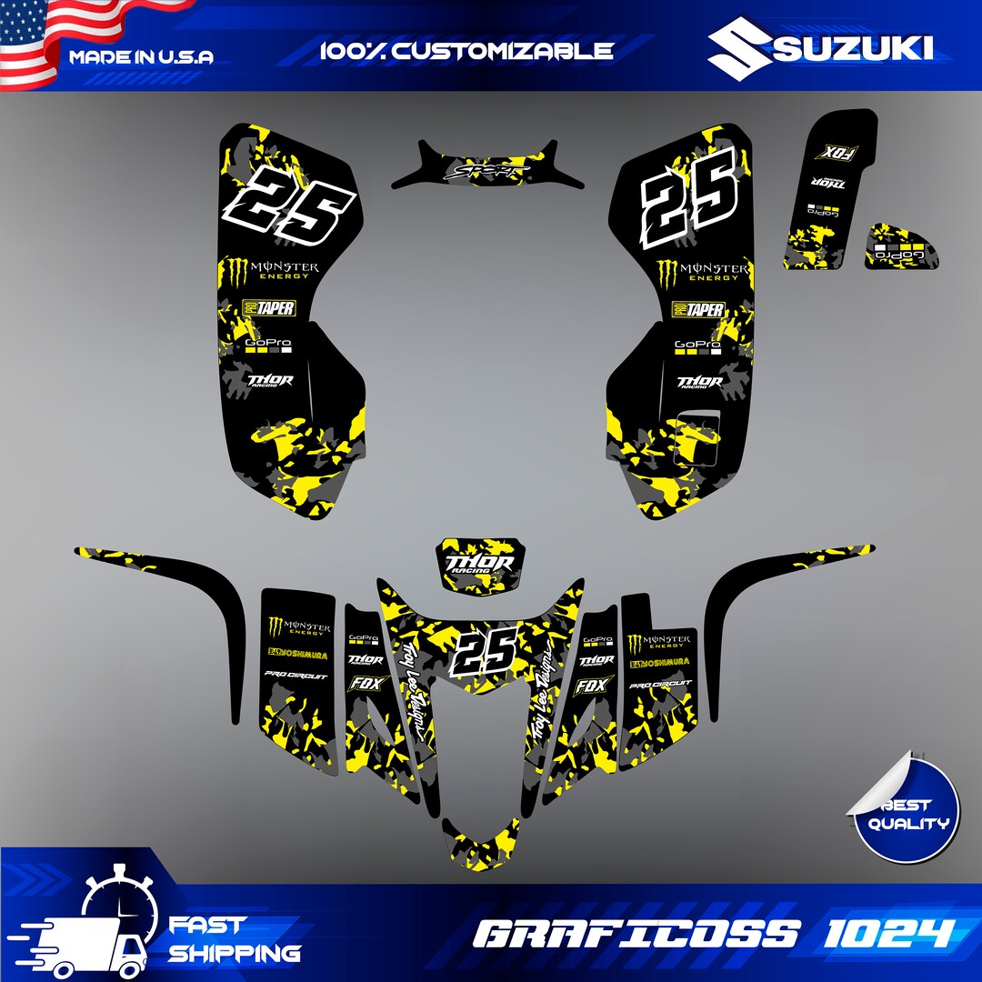 LTZ 400 Suzuki Wrap Graphics Stickers Kit Decals Atv Quad 2003 - 2008 ...
