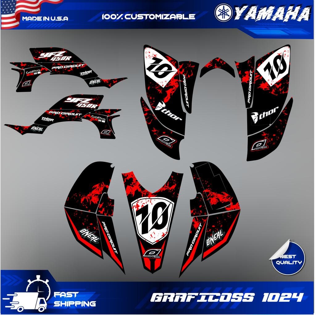 Yamaha YFZ 450 2003 2004 2005 2006 2007 2008 Full Graphics Kit | Yamaha ...