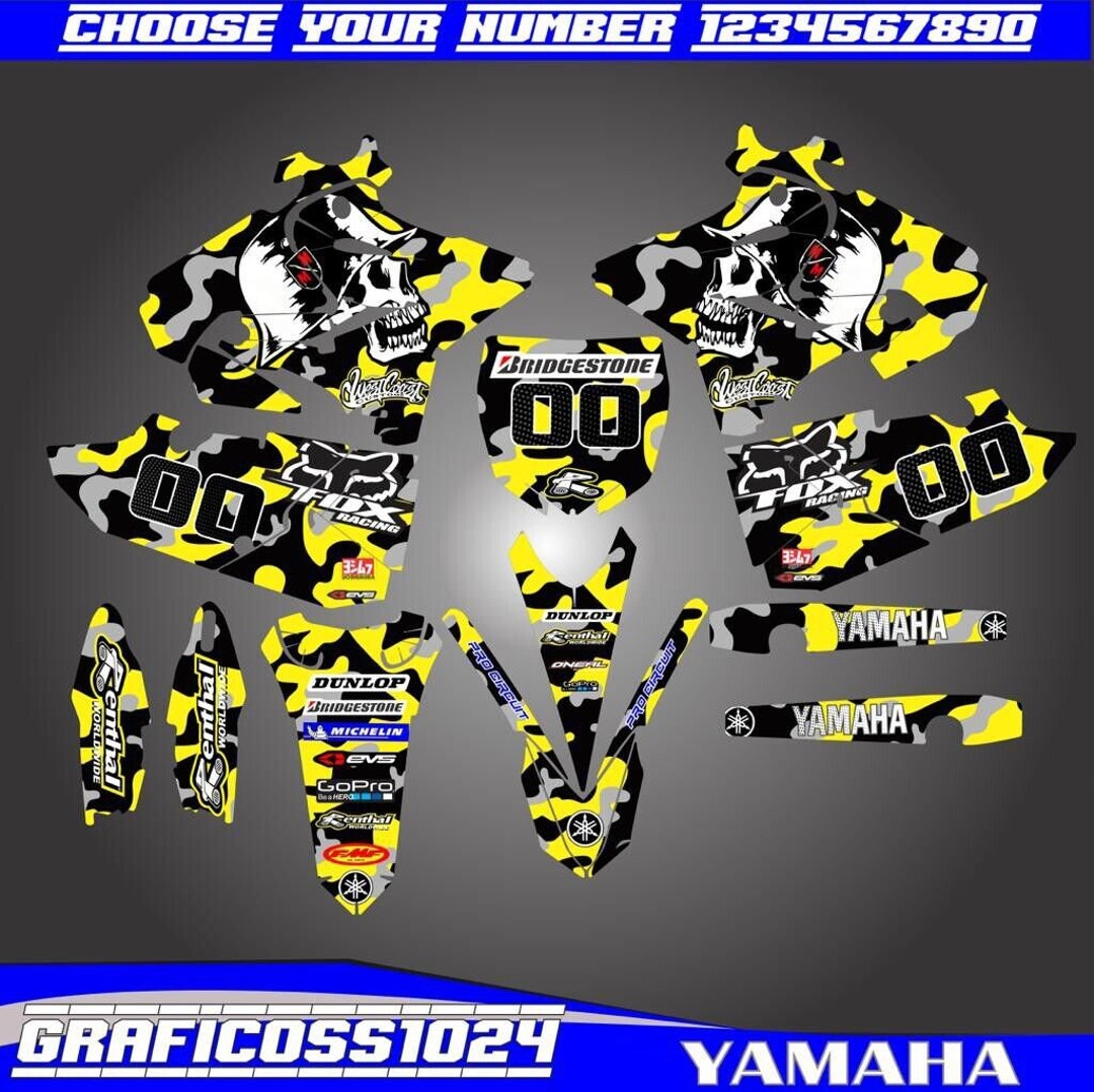 Yamaha YZ 125 250 Graphics Full Kit 2015-2021 | Yamaha Vinyl Decals ...