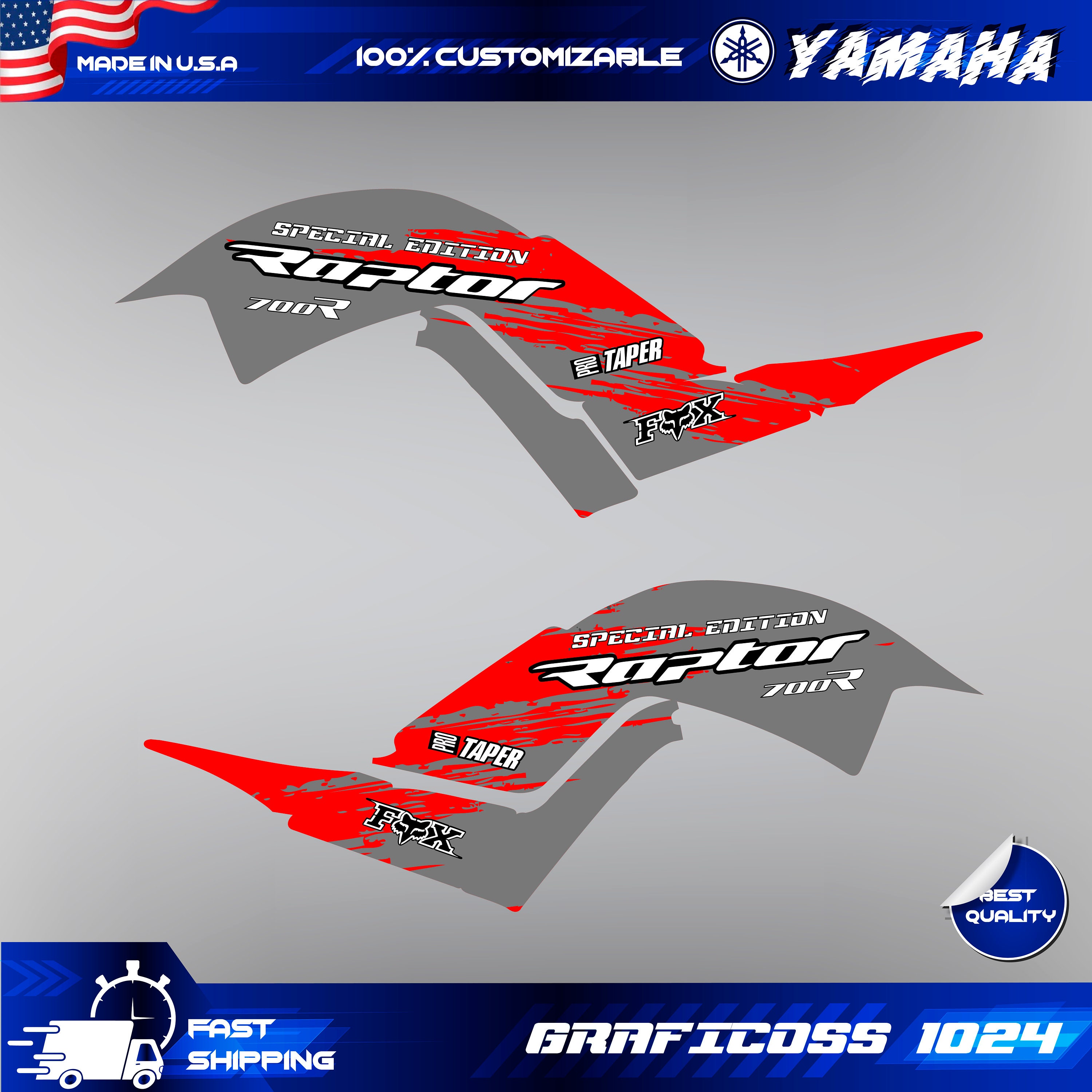 Yamaha Raptor 700 700R Graphics Kit 2013 2014 2017 to 2025 Decals ...