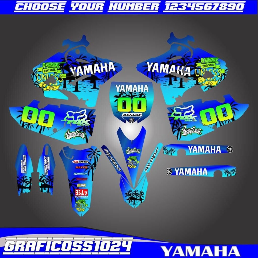 Yamaha YZ 125 250 Graphics Full Kit 2015-2021 | Yamaha Vinyl Decals ...