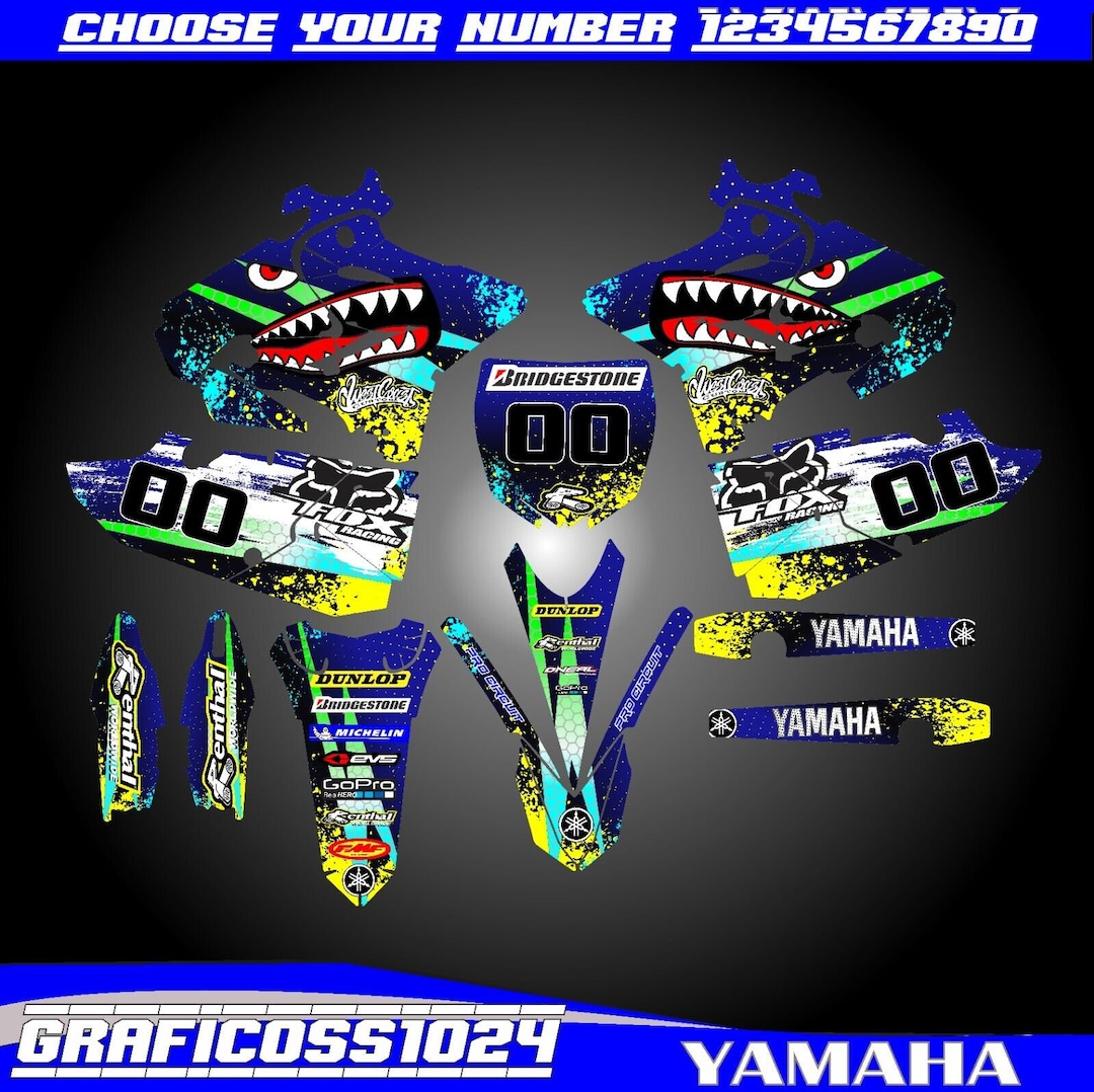 Yamaha YZ 125 250 Graphics Full Kit 2015-2021 | Yamaha Vinyl Decals ...