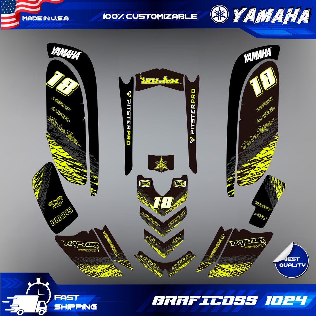 Yamaha Raptor 660 660RATV Full Graphics Kit | Yamaha ATV Decals ...